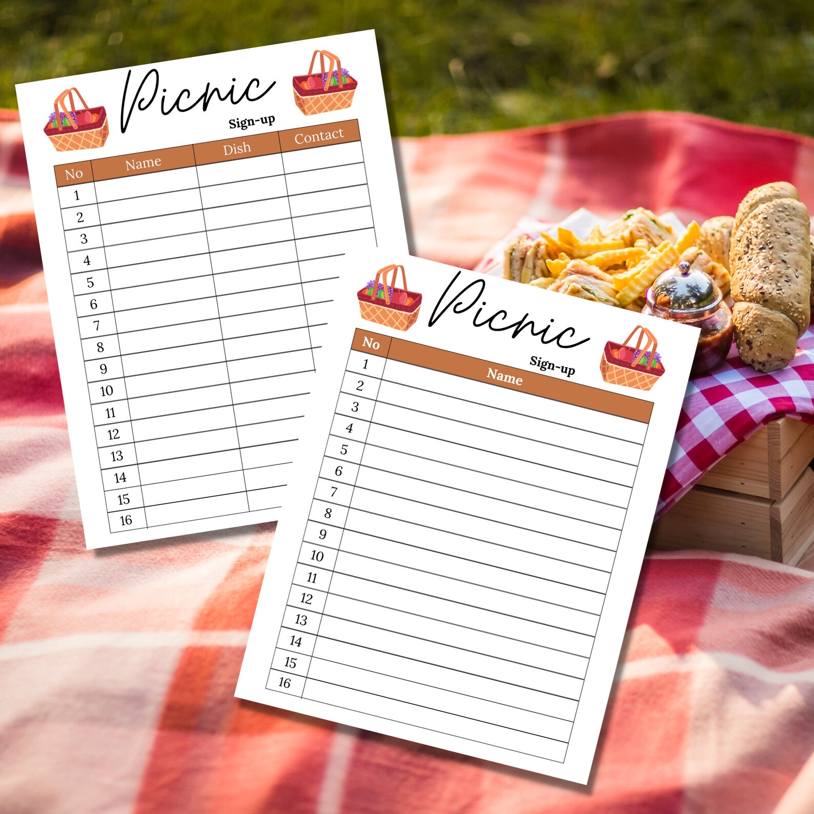 Potluck Sign up Sheet | Picnic Potluck Sign up Sheet | Picnic Potluck ...