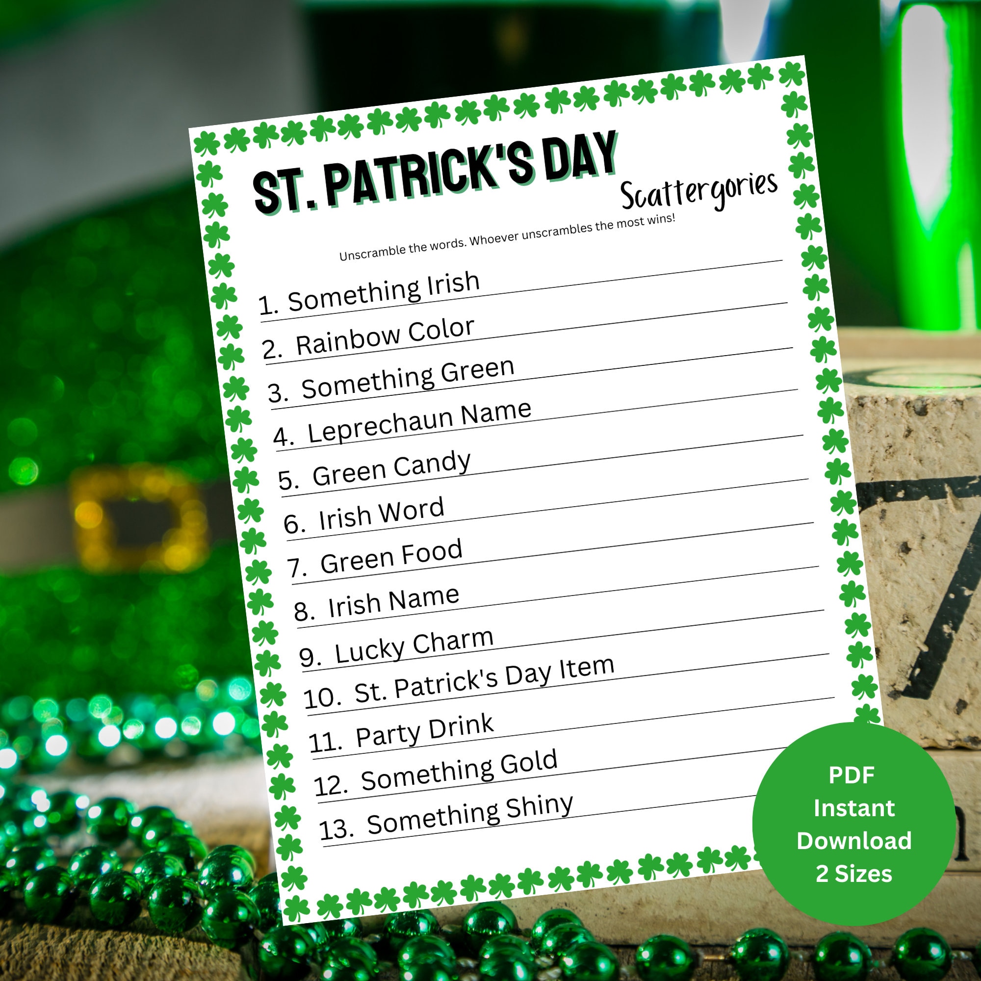 St. Patrick's Day Scattergories | St. Patrick's Day Games | Family St ...