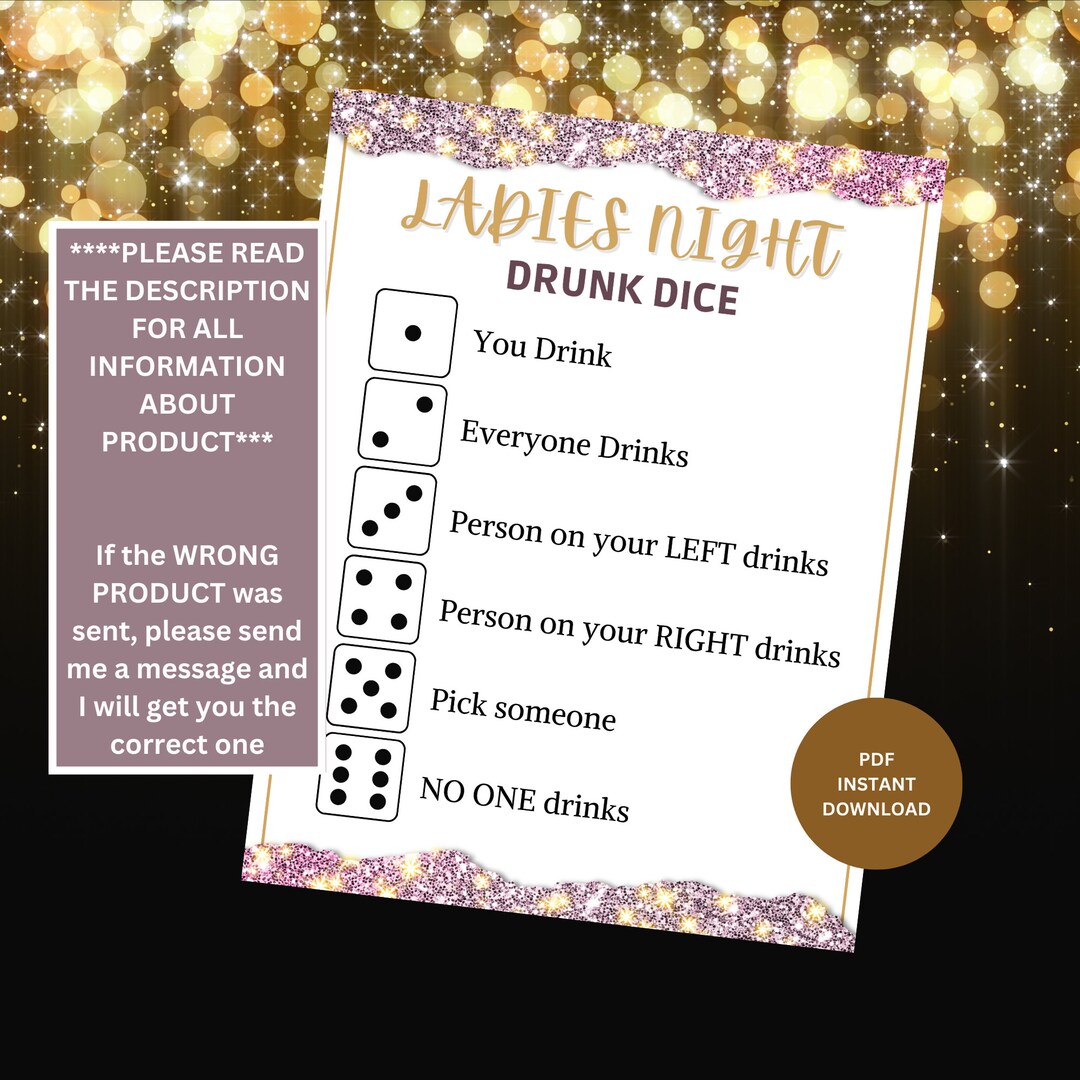 Ladies Night Out Games | Drunk Dice | Girls Night Out | Girls Night in ...