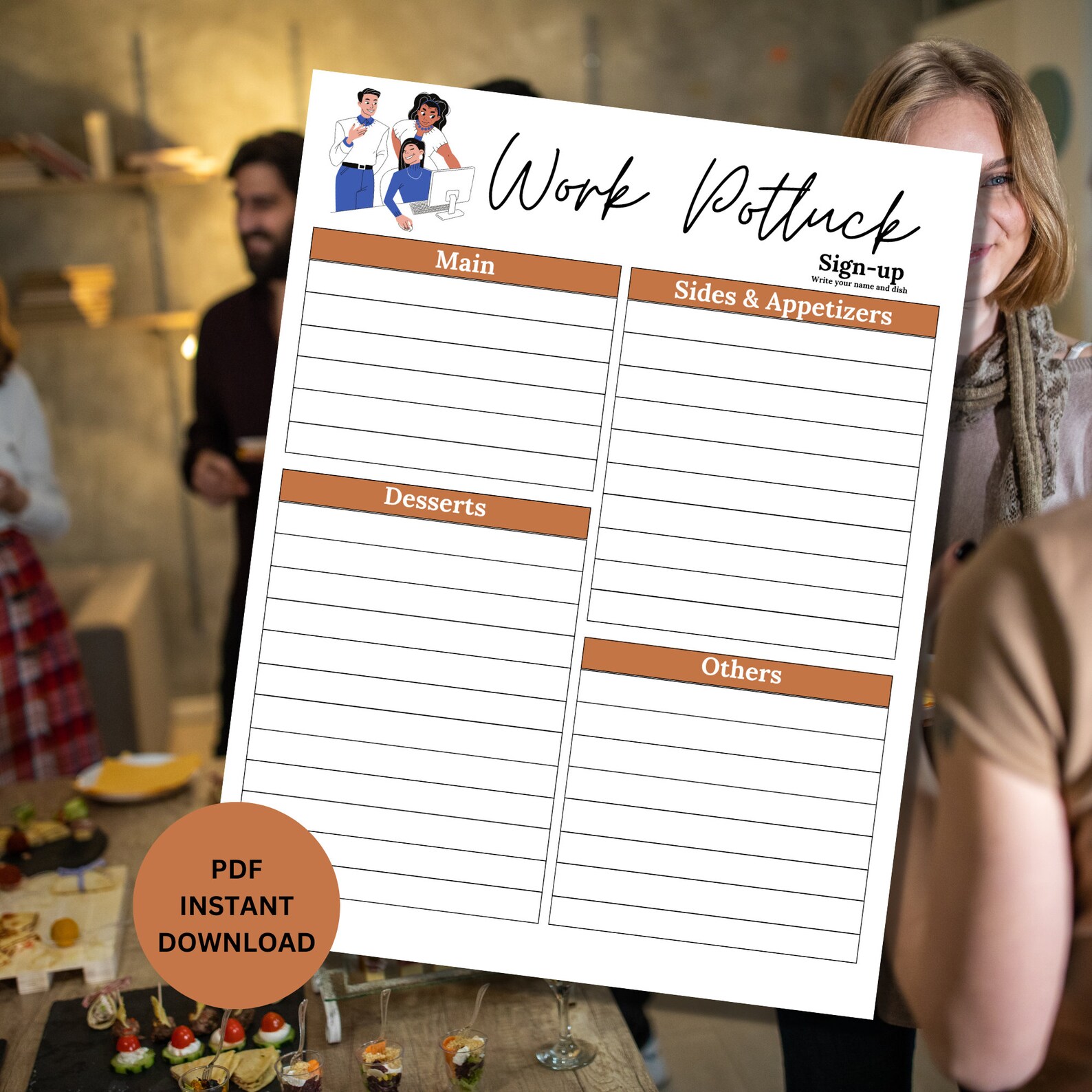 Work Potluck Sign up Sheet | Work Potluck Sign up Sheet | Work Potluck ...