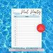 Pool Party Sign up Sheet | Summer Party Sheet | Printable Pool Party up ...