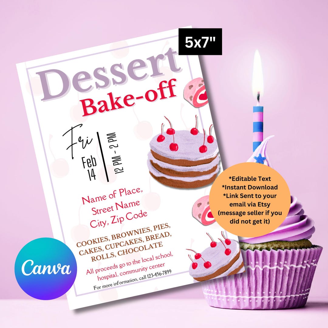Dessert Bake-off Invite Template | Dessert Bake-off Evite | Baking ...