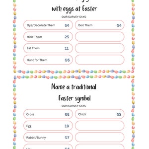 Family Feud Easter Game | Easter Game | Easter Activities | Adult Games ...