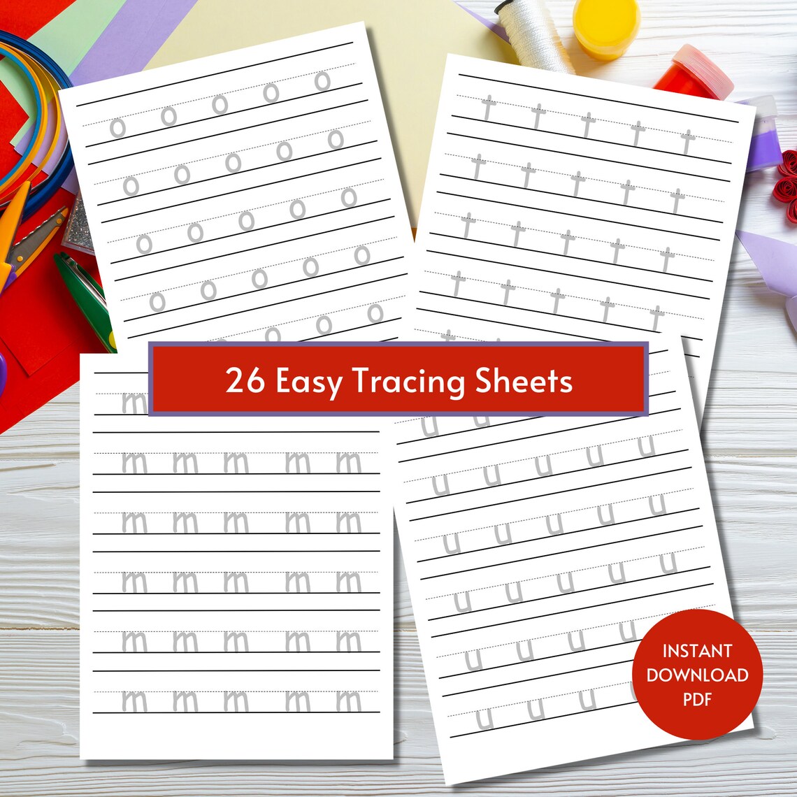 Alphabet Tracing Worksheets Lower Case 26 Printable Sheets Guidance ...