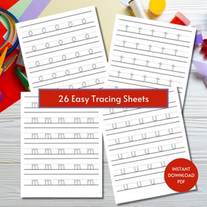 Alphabet Tracing Worksheets Lower Case | 26 Printable Sheets | Guidance ...
