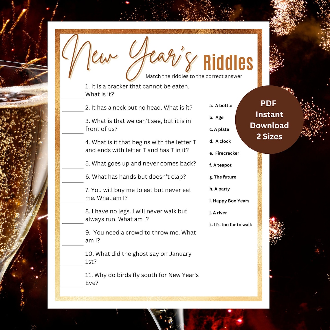 New Year's Riddles New Year's Games New Year's Eve Games New Year's ...