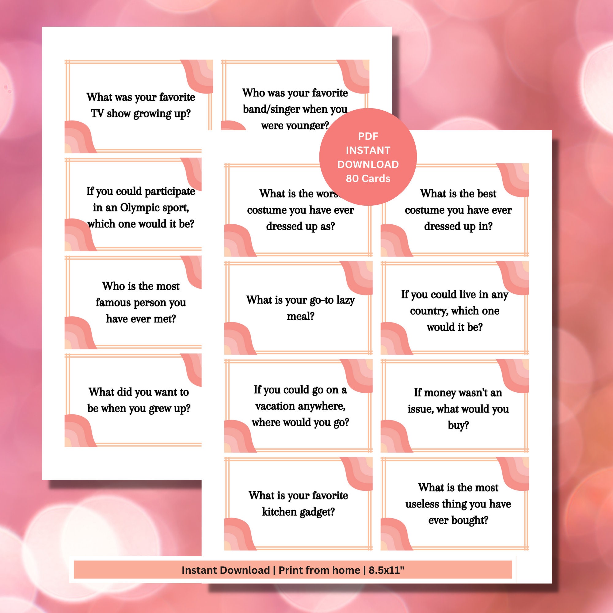 Icebreaker Questions General Conversation Starters Party Starter Cards ...
