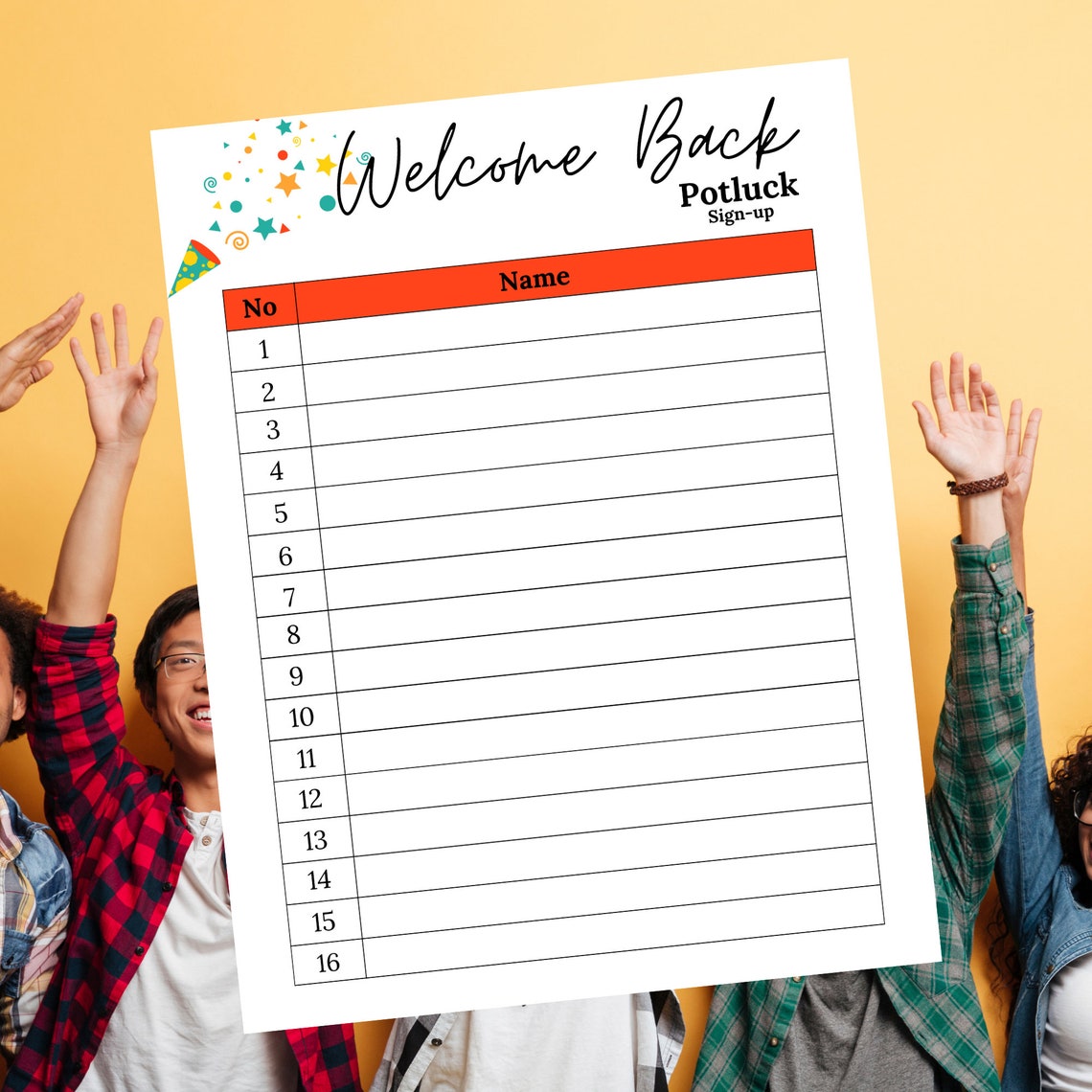 Potluck Sign up Sheet Welcome Back Potluck Sign up Sheet - Etsy Canada