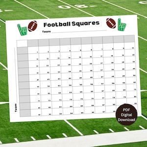 Football Squares | Football Squares | Football Party Game | Football ...