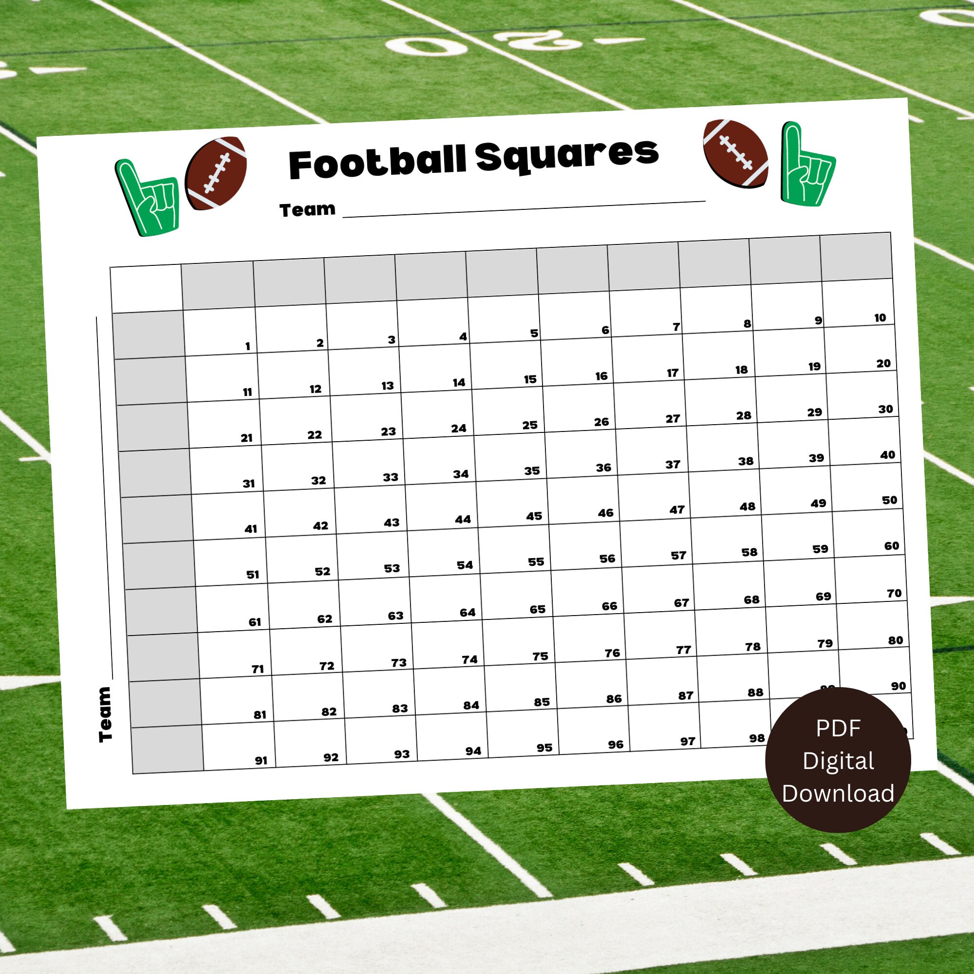 Football Squares | Football Squares | Football Party Game | Football ...