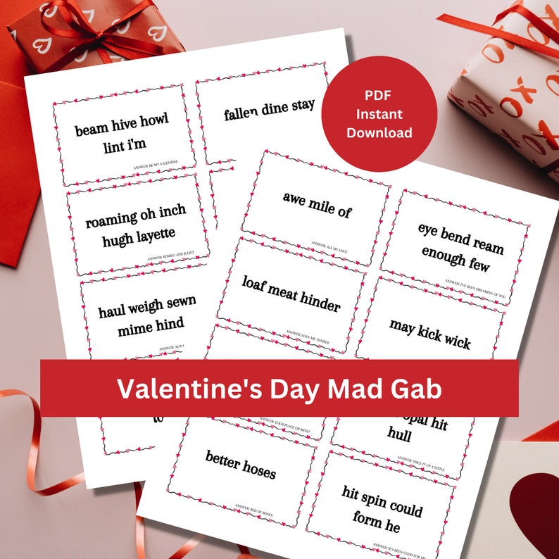 Mad Gab Valentine's Day Game | Valentine's Day Games | Valentine's Day ...