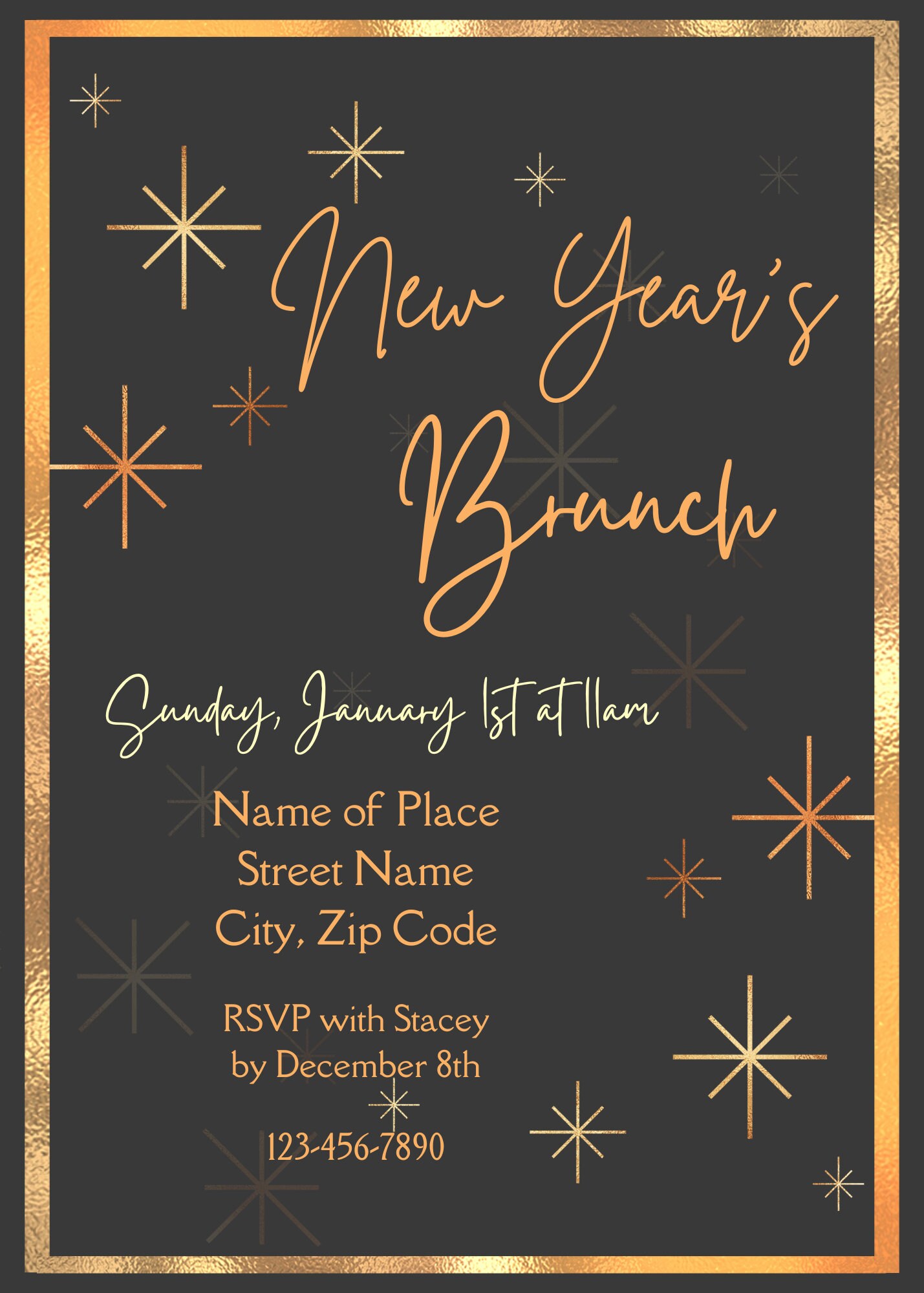 New Year's Brunch | Editable New Year's Brunch | New Year's Invite ...
