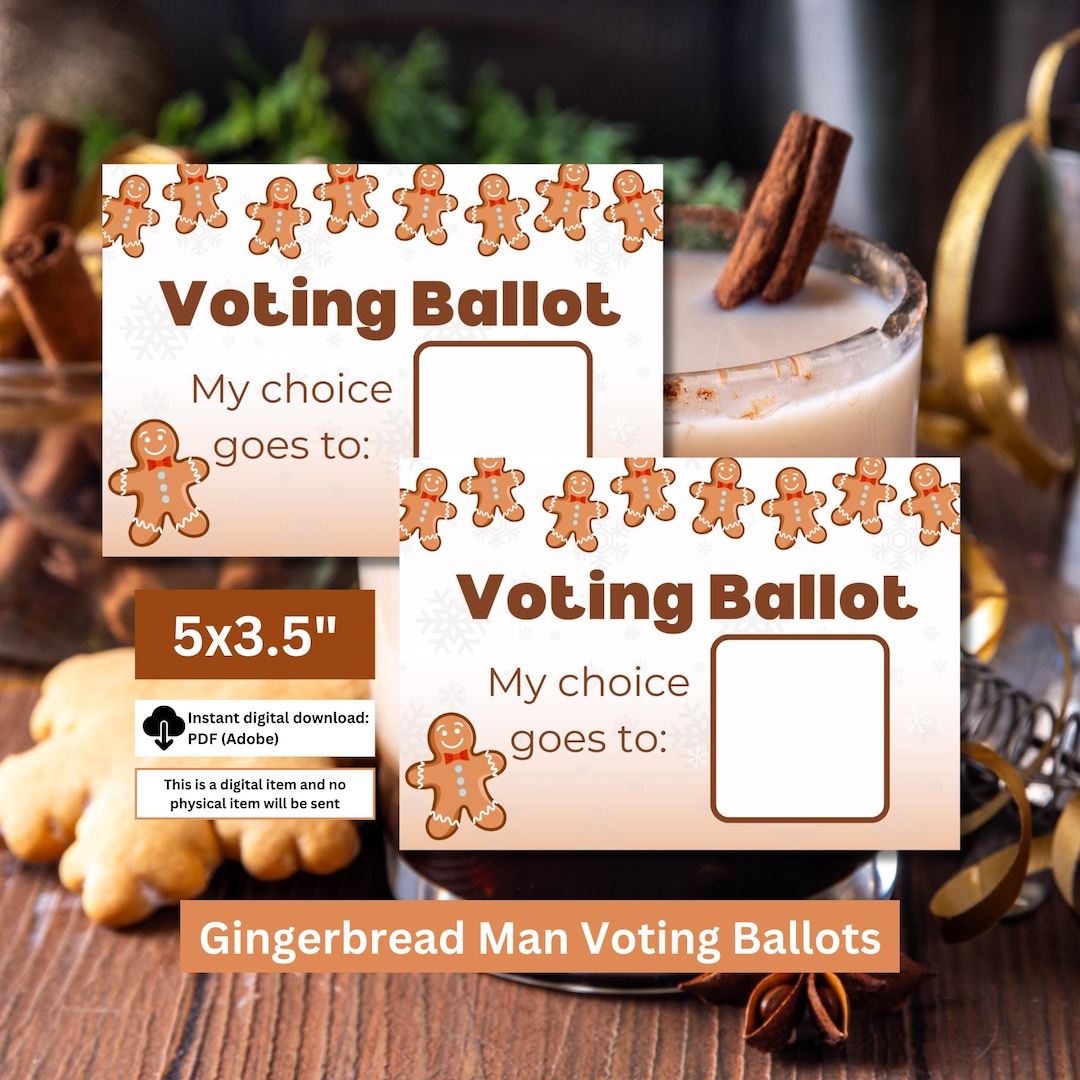Gingerbread Man Voting Ballot | Christmas Holiday Awards | Baking ...