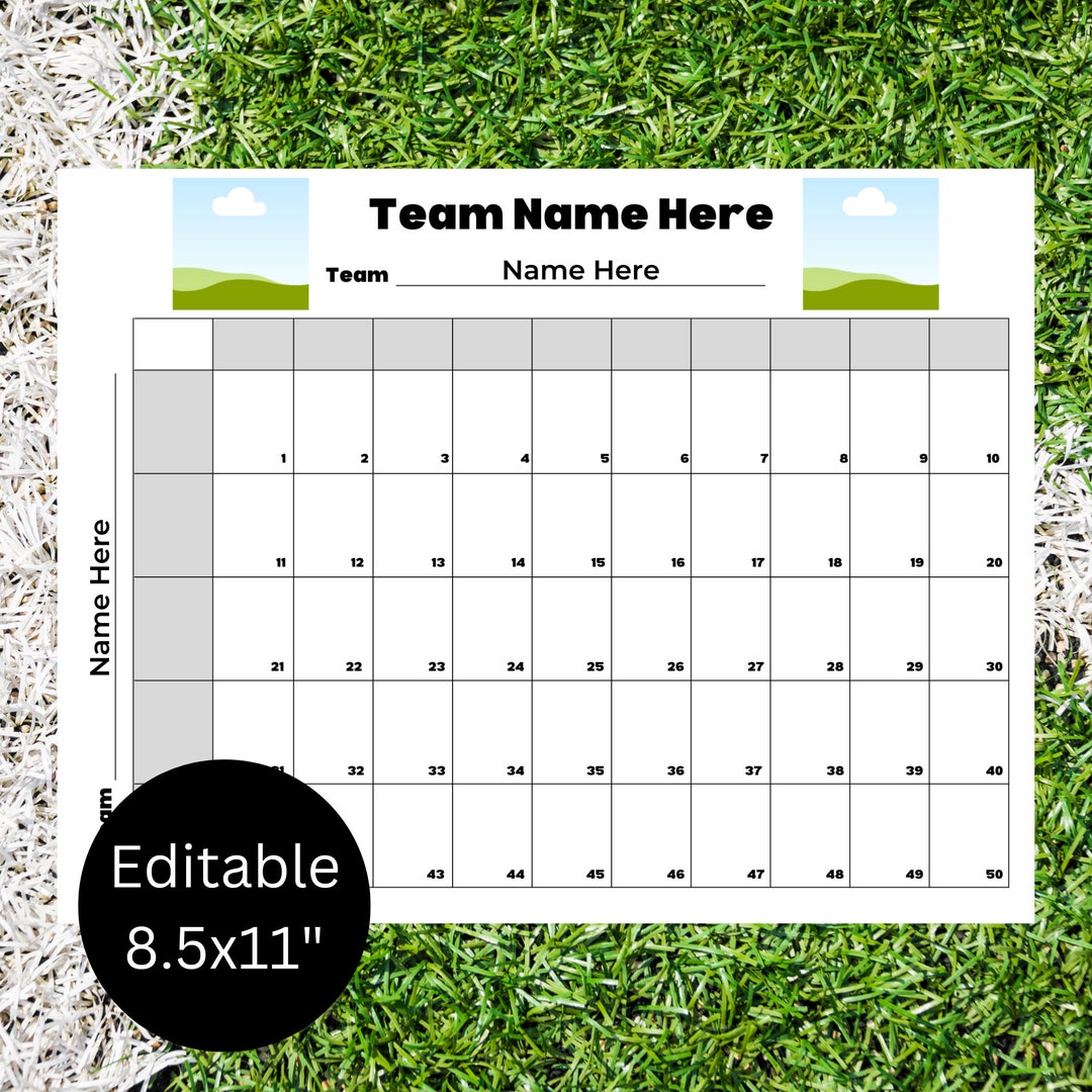 Editable Sports Squares 50 Sports Squares Football Squares Sports Team ...
