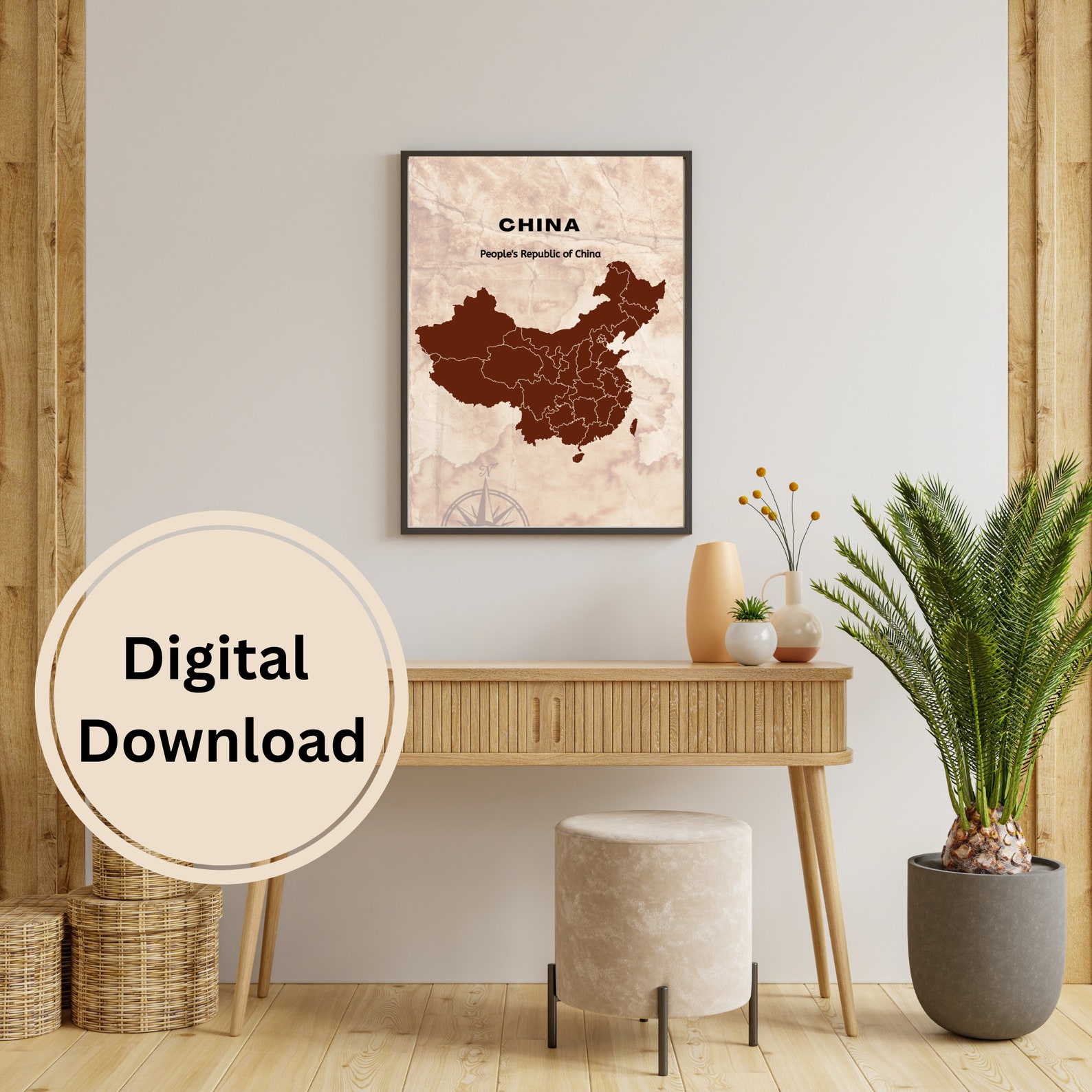 Map of China Map of China Digital Print Map of China Wall Art China ...