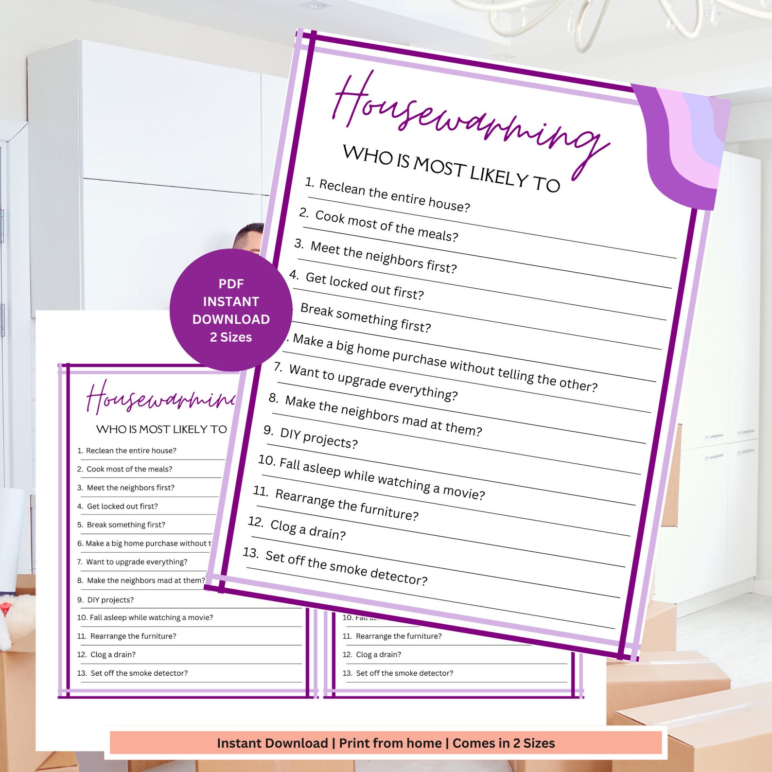 Who's Most Likely Housewarming Game | Housewarming Game | Moving Day ...