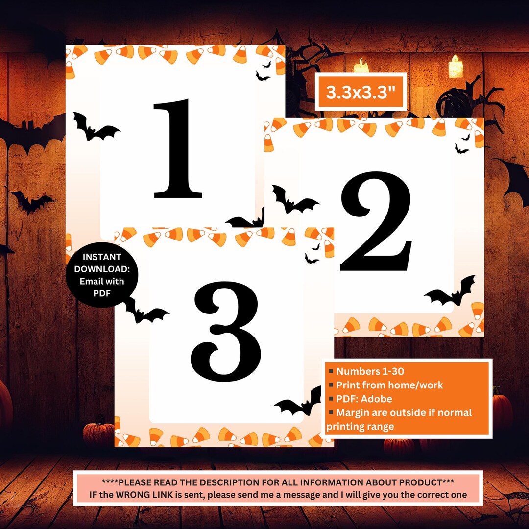 Halloween Number Cards Printable | Baking Competition | Pumpkin Carving ...