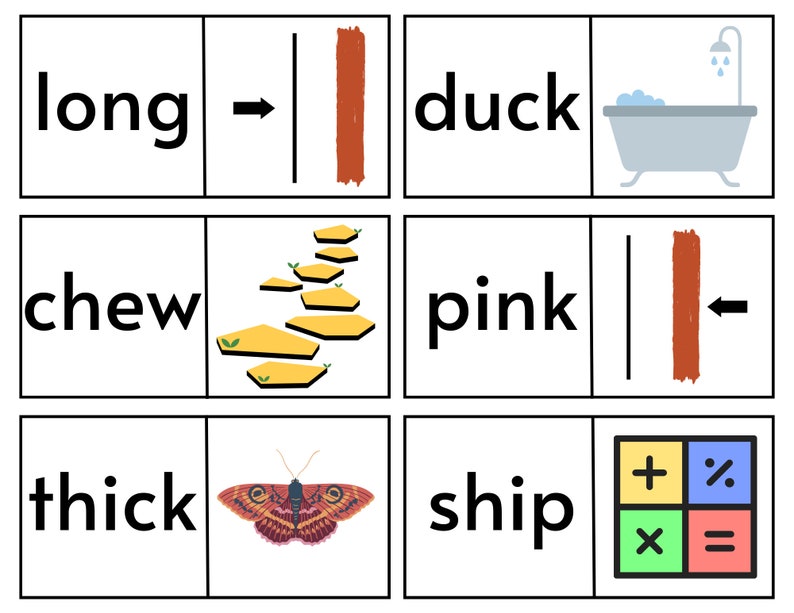 Phonics Matching Cards Game Digraphs CVC Words Phonics Games phonics ...