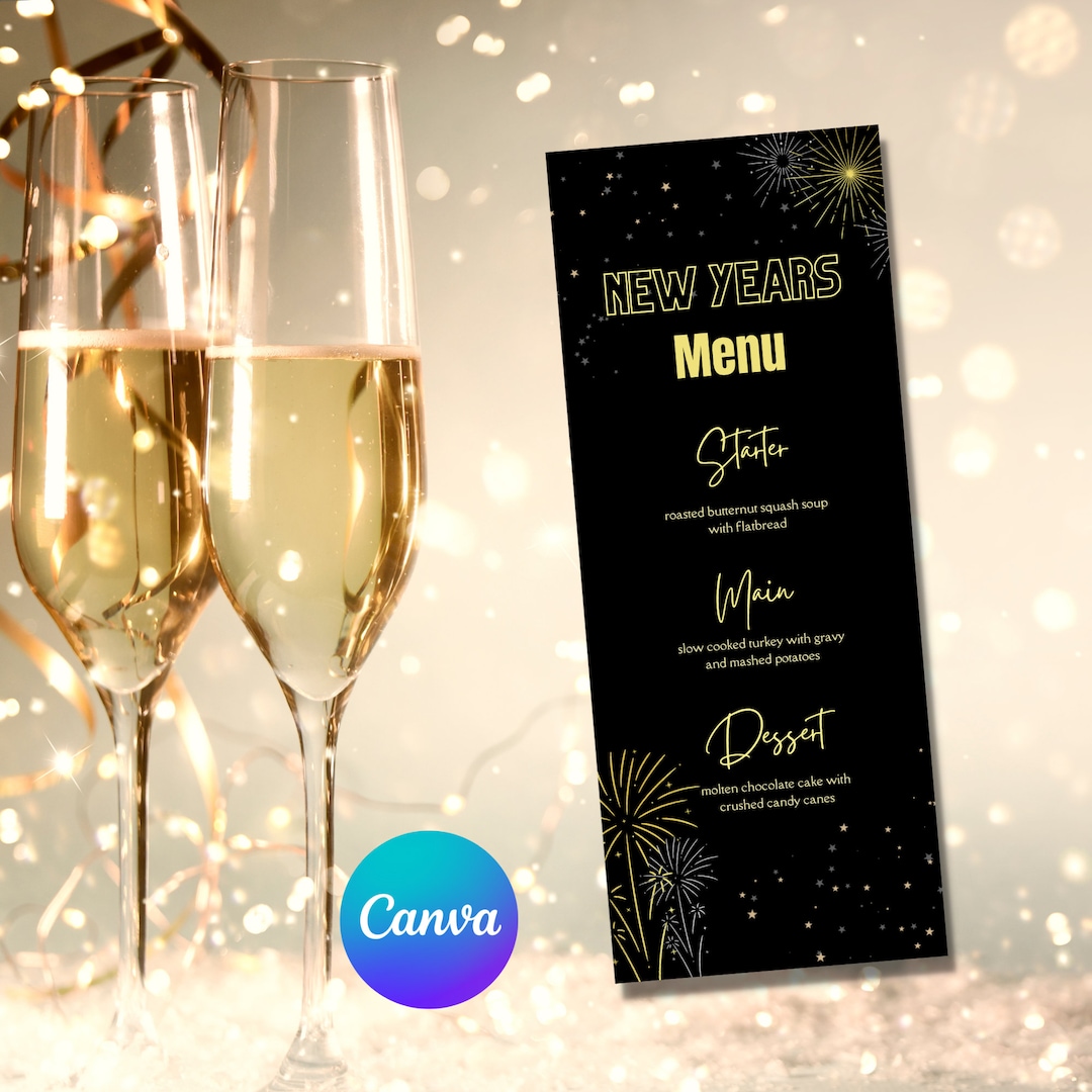 New Year's Eve | New Year's Eve Menu | New Year's Eve Menu Template ...