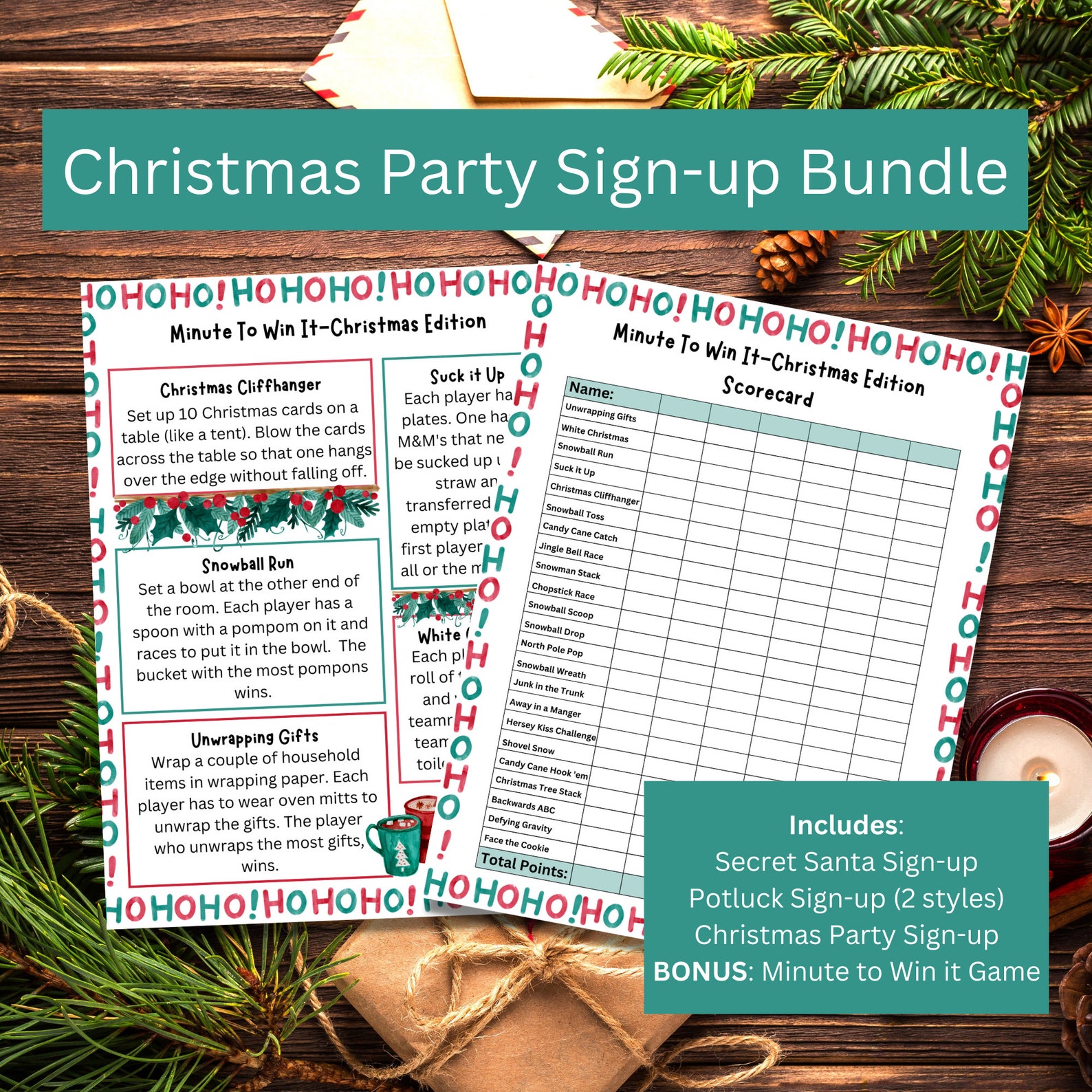 Christmas Party Sign up Bundle | Christmas Work Party | Christmas ...