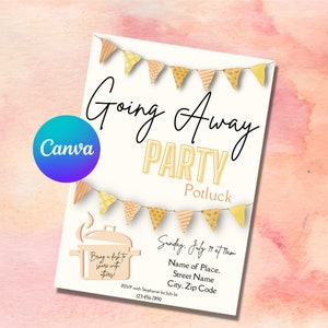 Going Away Potluck Invitation Template | Going Away Party Potluck ...