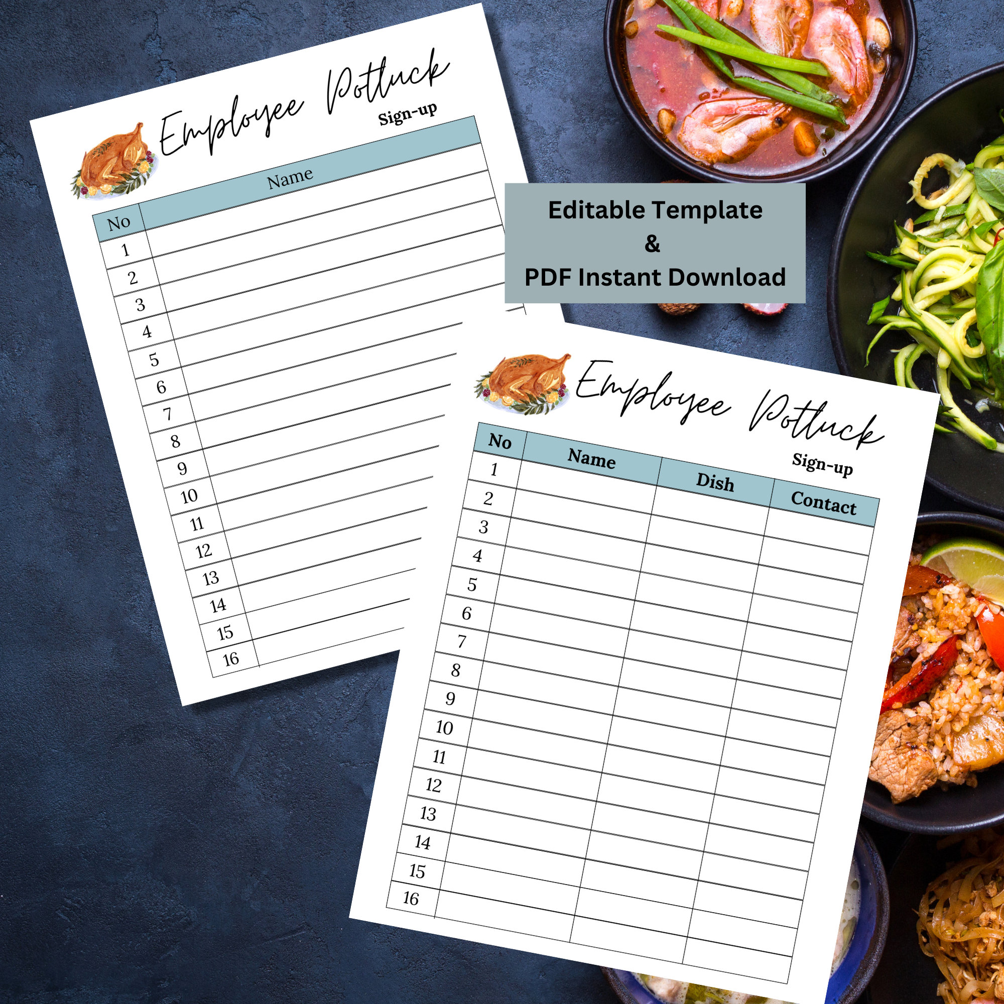 Potluck Sign up Sheet Employee Potluck Sign up Sheet - Etsy