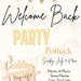 Welcome Back Potluck Invitation Template | Welcome Back Potluck Invite ...