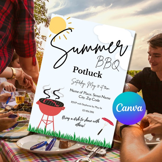 Summer Potluck Invitation