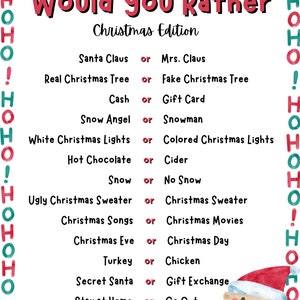 Would You Rather | Would You Rather Game | Christmas Games | Family ...