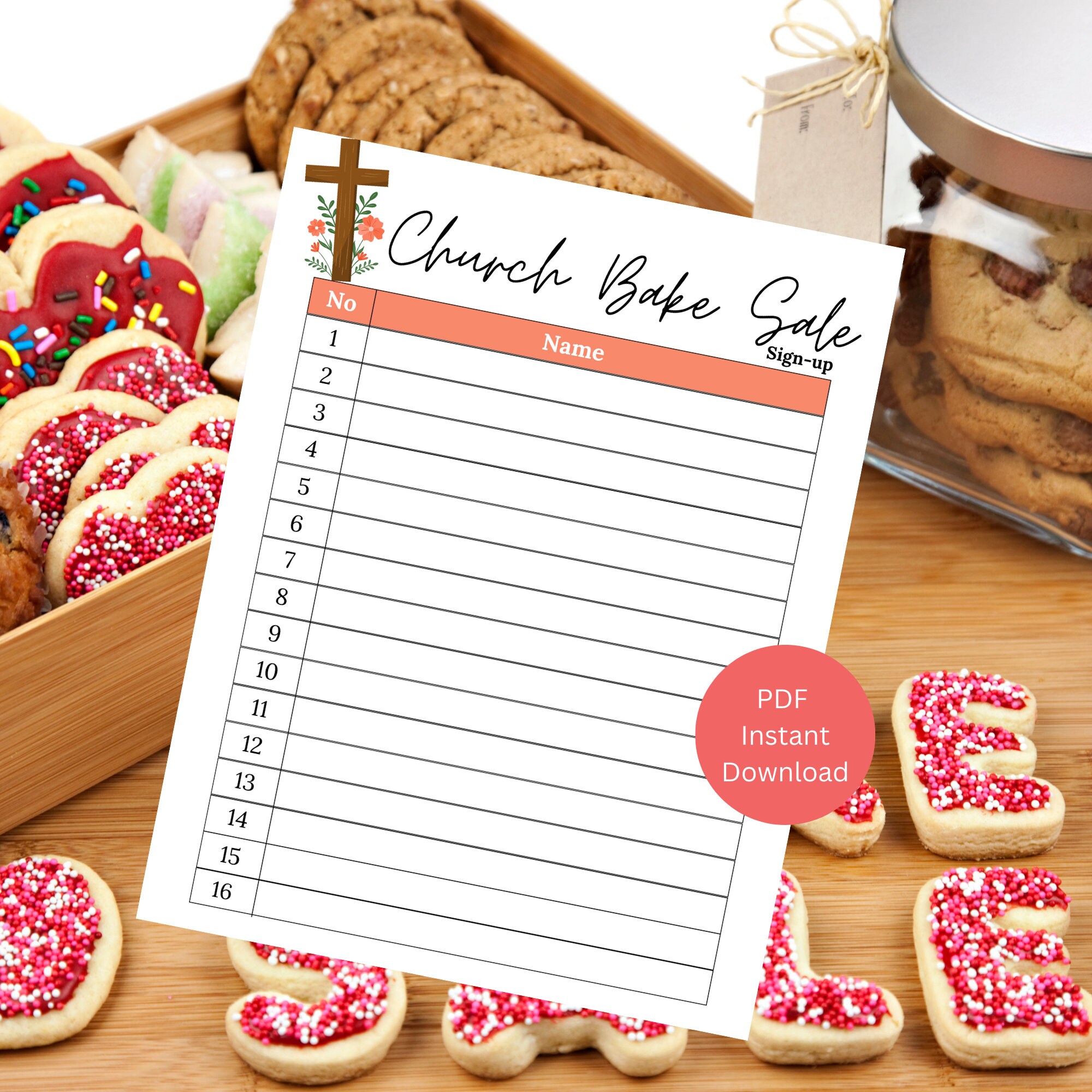 Church Bake Sale Sign up Sheet | Church Bake Sale Sheet | Printable ...