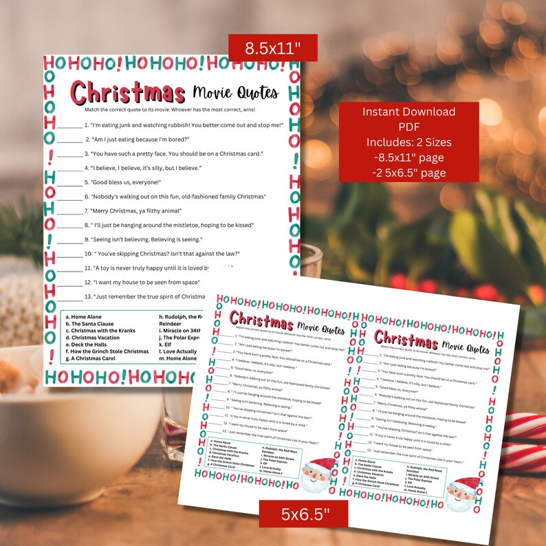 Christmas Movie Quotes| Christmas Games | Family Christmas Games | Fun ...