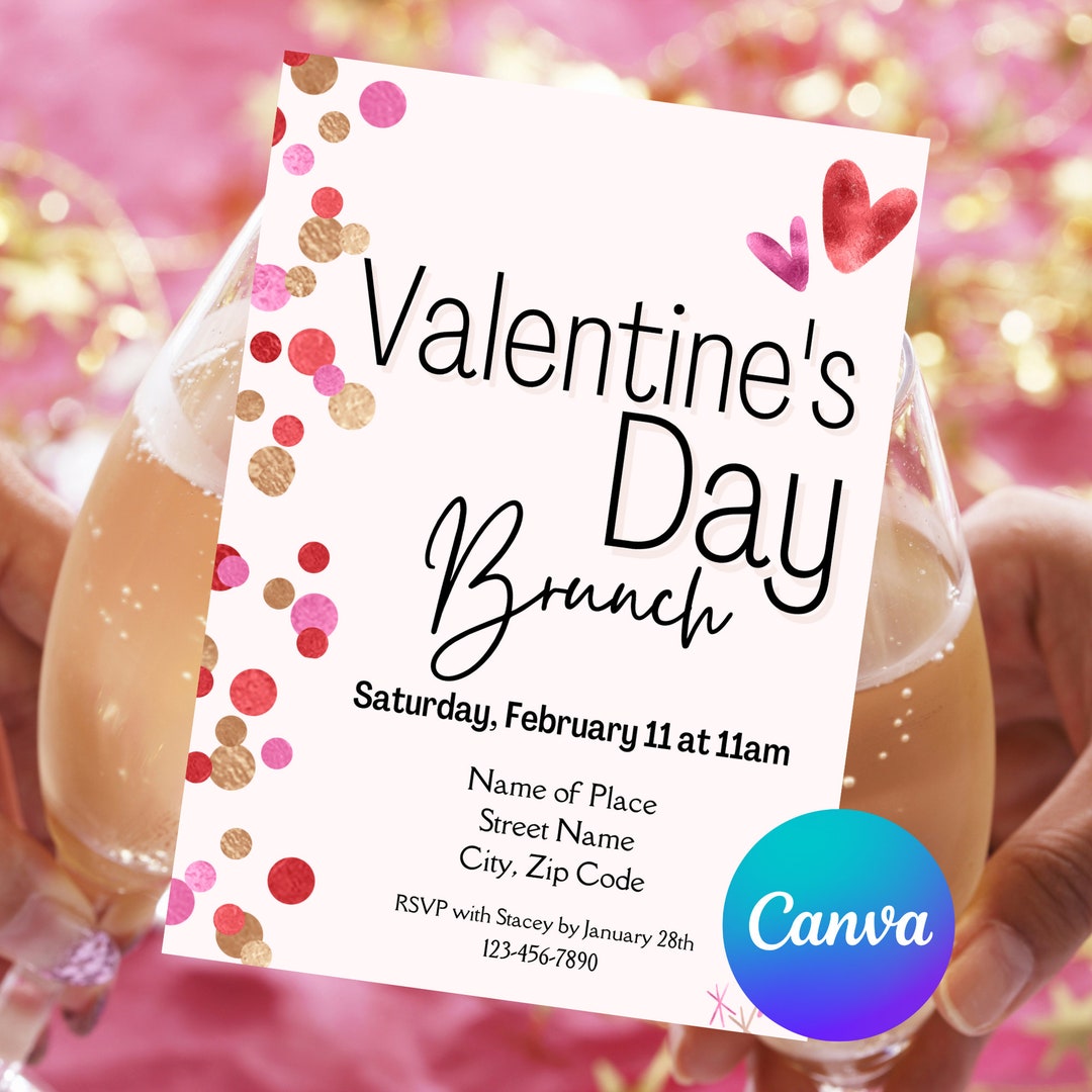 Valentine's Day Brunch Invitation Template | Valentine's Day Brunch ...