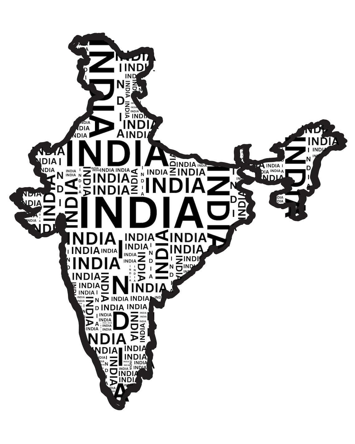 Map of India India Map Digital India Map India Wall Art Download Map of ...