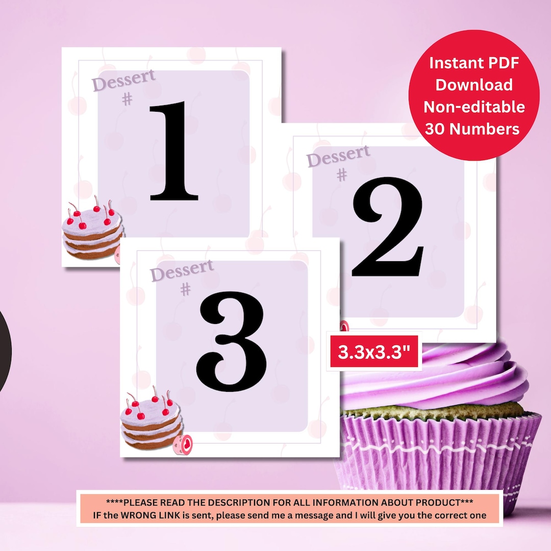 Dessert Bake off Number Cards Printable | Baking Competition | Bake-off ...