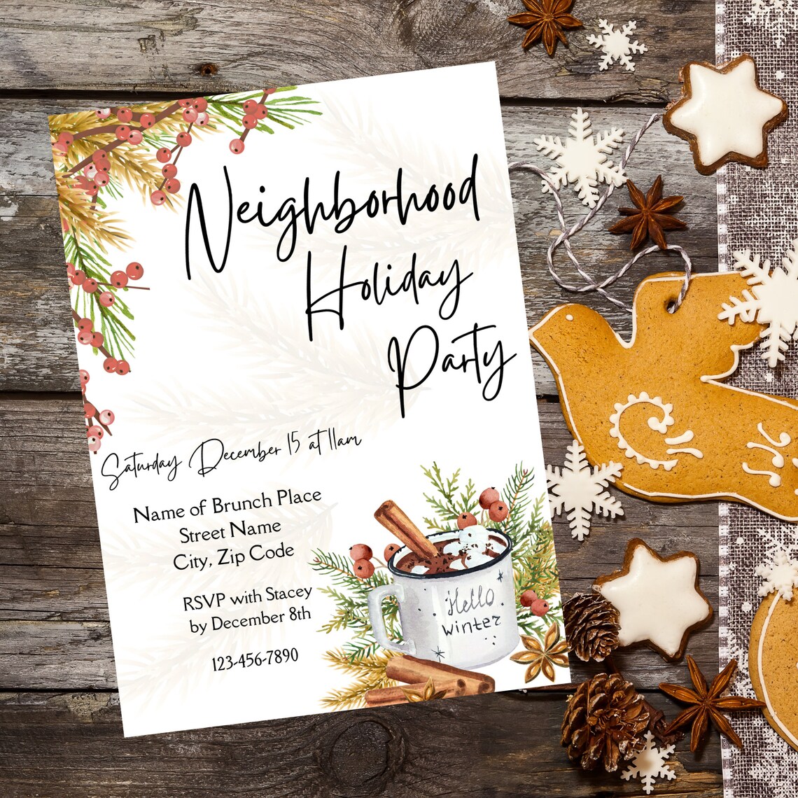 Neighborhood Holiday Party Invite Template Neighborhood Holiday Party ...