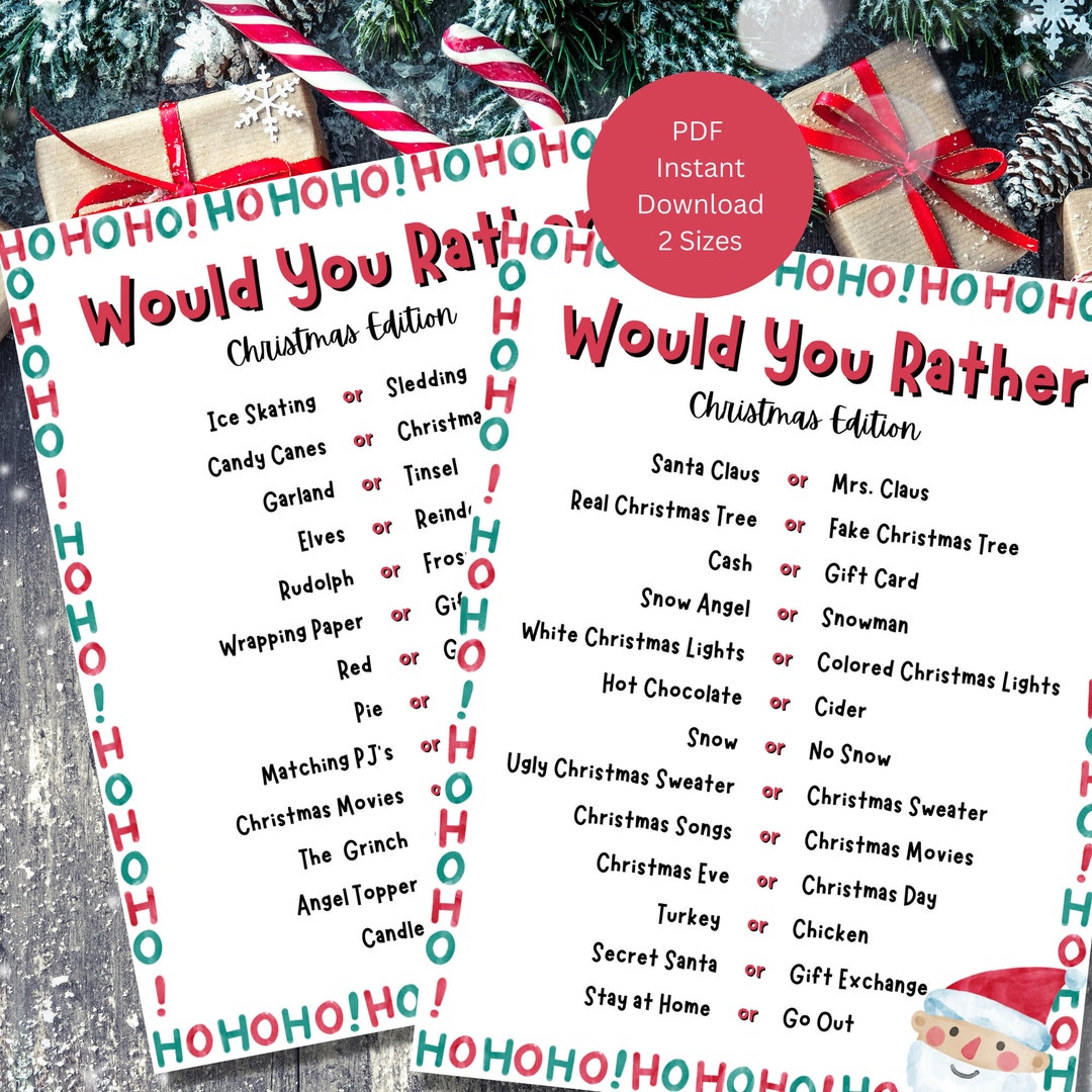 Would You Rather | Would You Rather Game | Christmas Games | Family ...