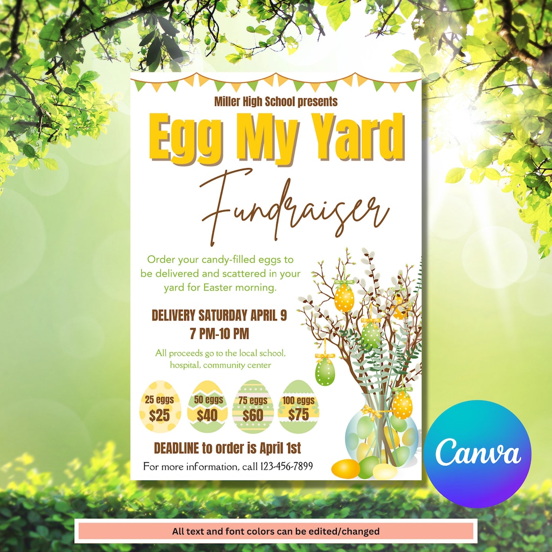 Egg My Yard Easter Flyer Template | Easter Fundraiser Flyer | Egg My ...