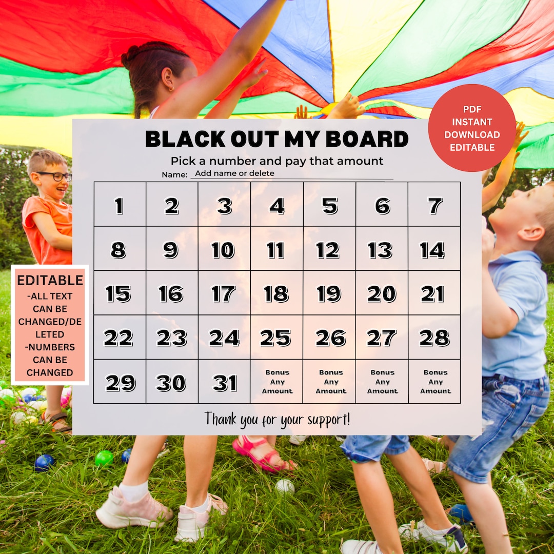 Editable General Fundraiser Calendar | Pick a Date Fundraiser | Sport ...