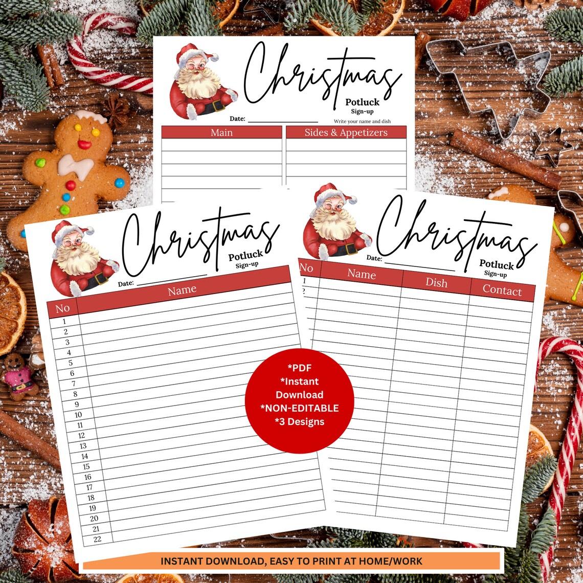 Potluck Sign up Sheet | Christmas Potluck Sign up Sheet | Christmas ...