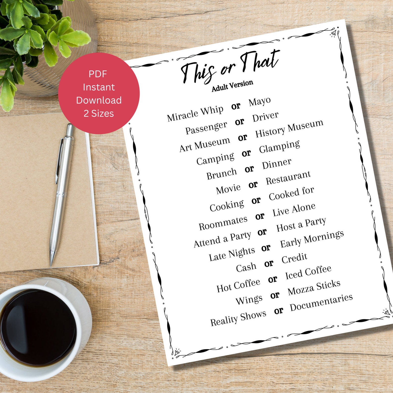 This or That Game | This or That Party Game | Christmas Games | Work ...