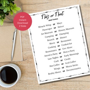 This or That Game | This or That Party Game | Christmas Games | Work ...