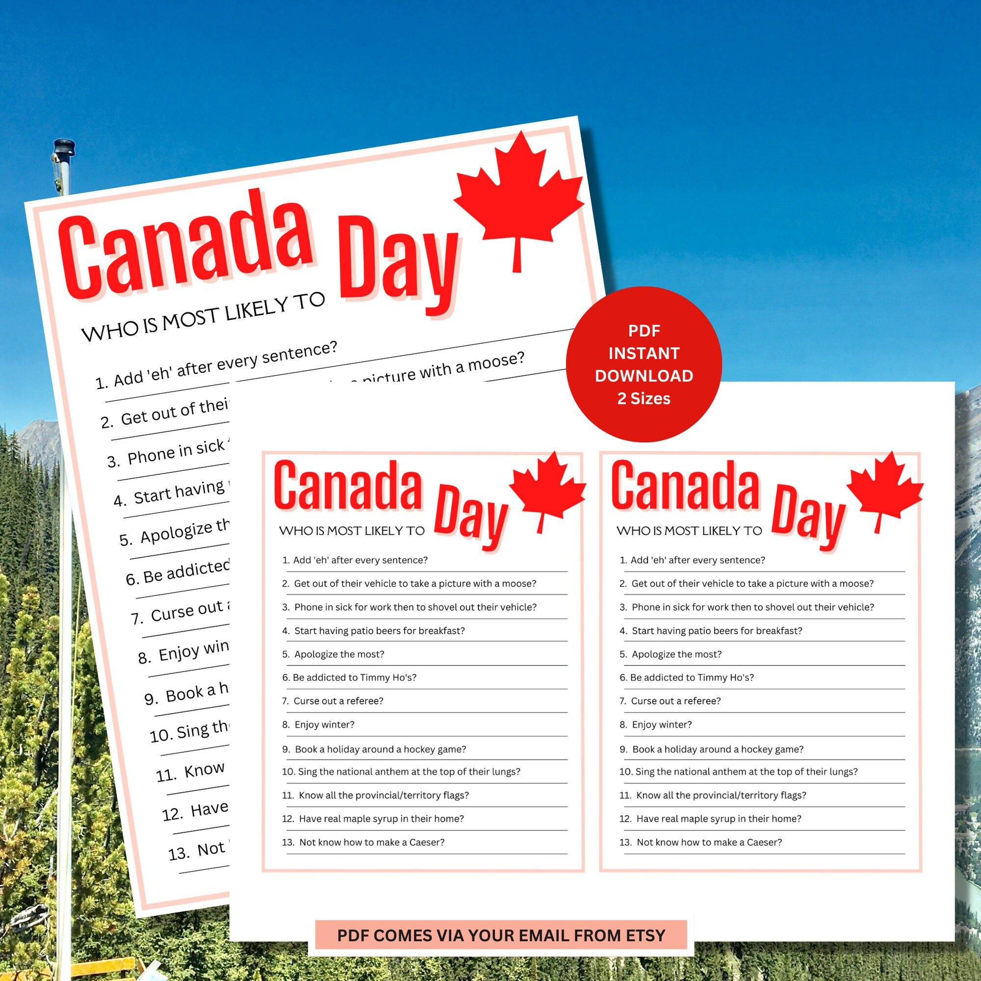 Who is Most Likely to Canada Day Game | July 1st Printable Games ...