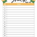 Snack Sign up Sheet Snack Party Sign up Sheet Printable Snack Sign up ...