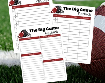 EDITABLE Football Potluck Invitation the Big Game Potluck Invite ...