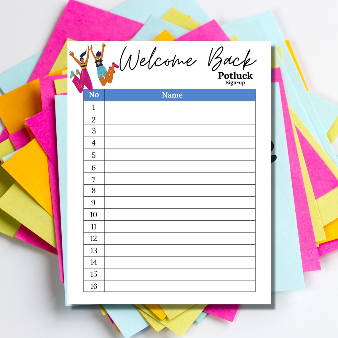 Potluck Sign up Sheet Welcome Back Potluck Sign up Sheet Welcome Back ...