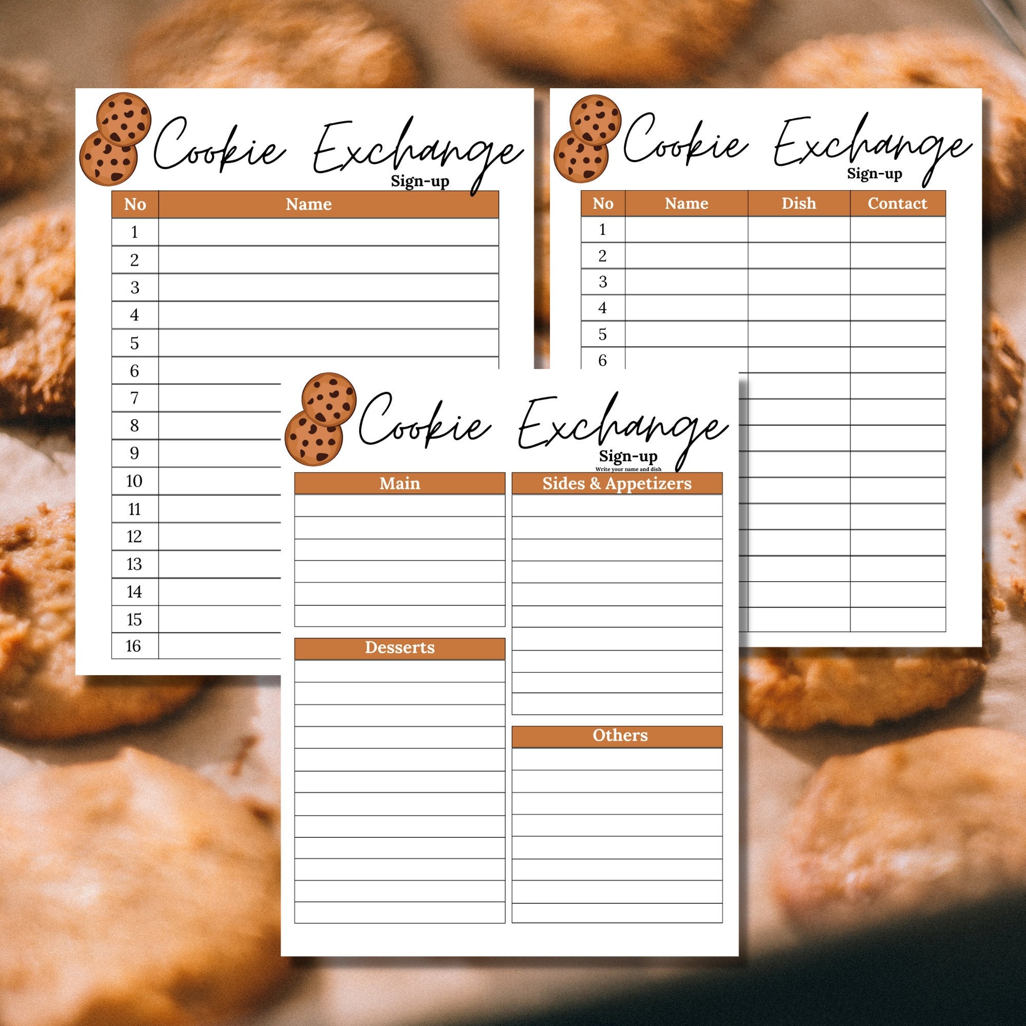Cookie Exchange Sign Up Sheet