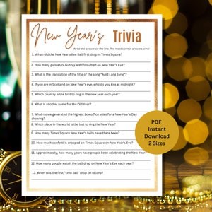 New Year's Trivia | New Year's Games | New Year's Eve Games | New Year ...