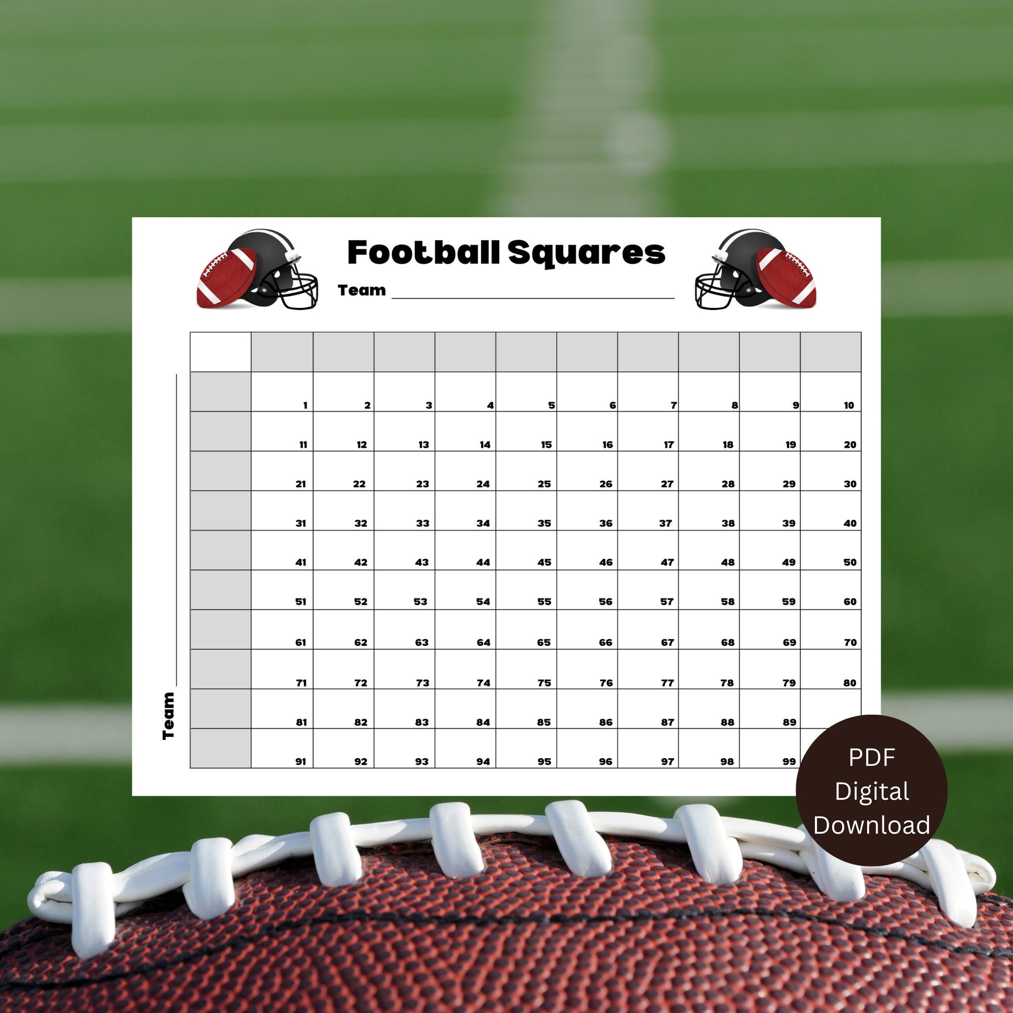 Football Squares | Football Squares | Football Party Game | Football ...
