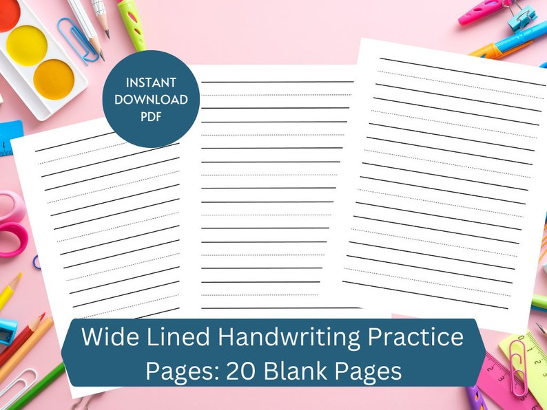 Handwriting Practice Sheet | Blank Handwriting Practice Pages | Wide ...