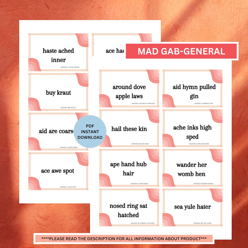 Mad Gab General | Family Games | Adult Games | Birthday Games | Summer ...